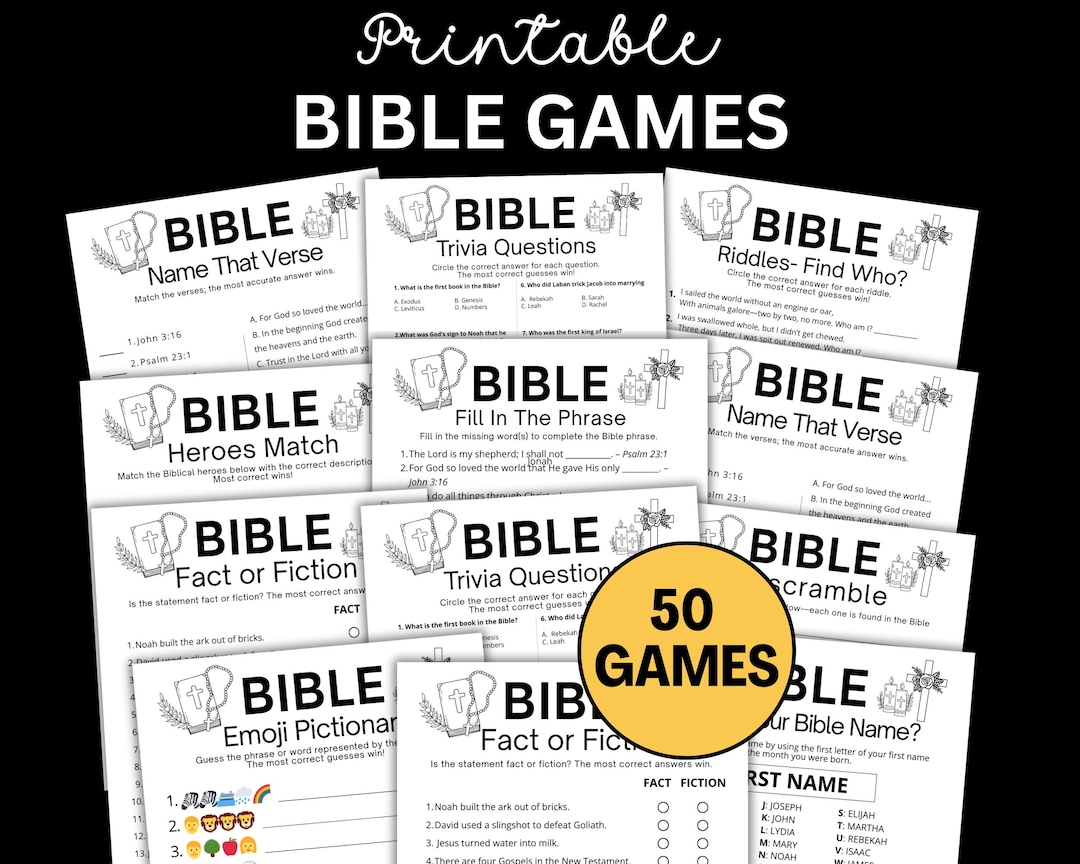 Bible Games Bundle, Church Games, Christian Bible Study Group Games ...