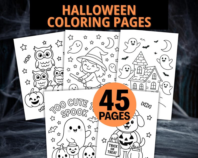 Halloween Coloring Pages Printable Halloween Coloring Book, Cute ...