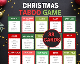 Christmas Taboo Game, Forbidden Words Christmas Game, Taboo Cards ...