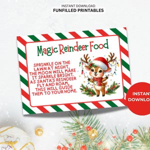 Magic Reindeer Food Treat Bag Topper, Reindeer Food Tag, Label ...