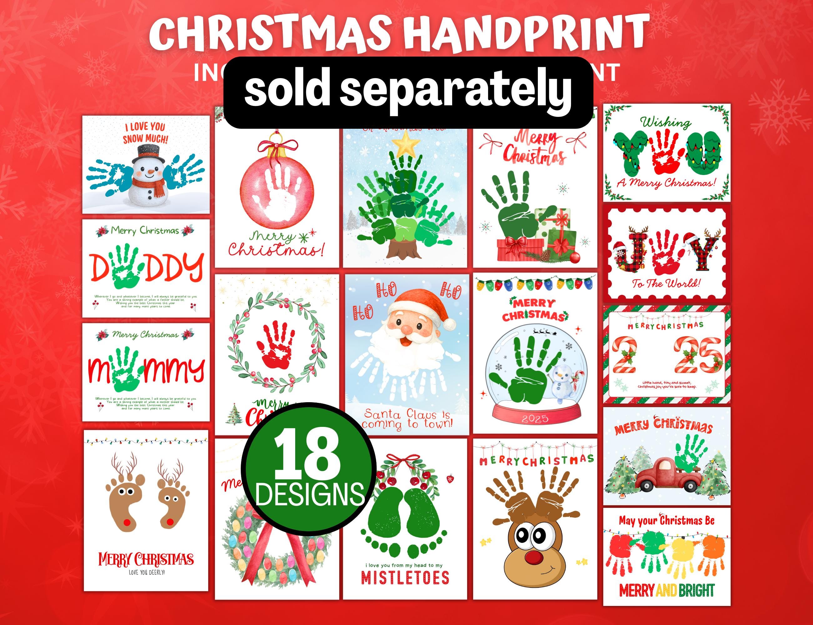 Christmas Handprint Art, Xmas Tree Handprint Poem, DIY Xmas Card,gift ...