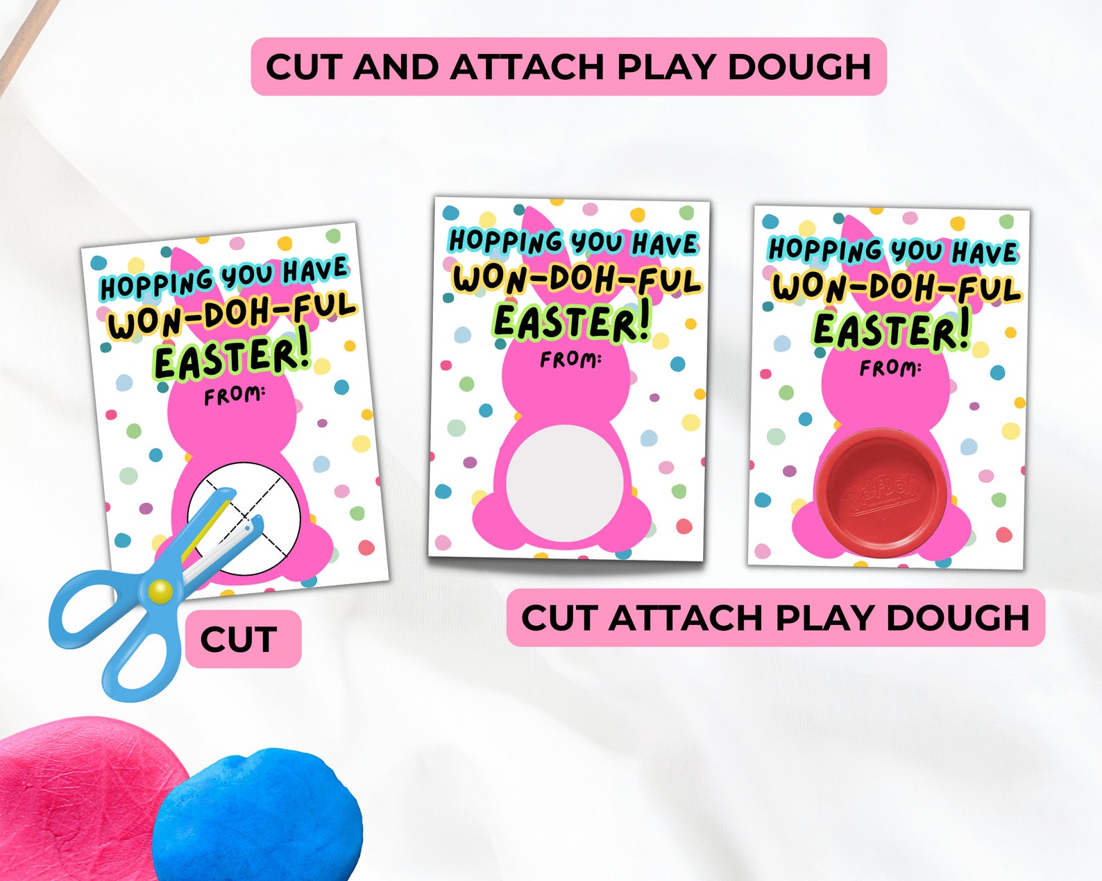 Easter Play Dough Gift Card Printable, Easter Play Doh Holder, Non ...