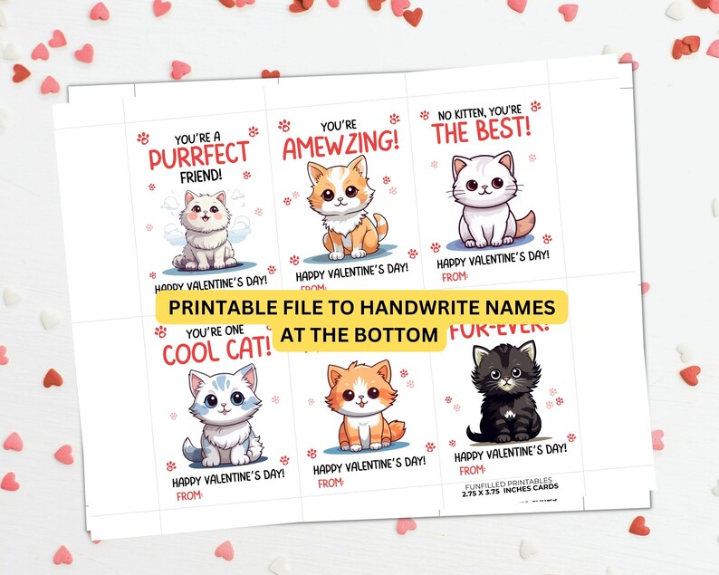 Kitten Valentines Cards, Cute Cat Valentine Day Cards, Kitty Valentines ...