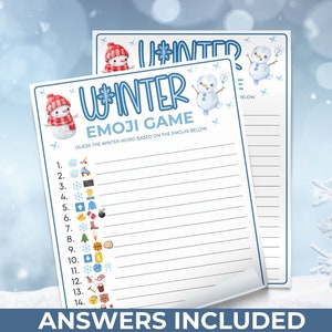 Winter Emoji Game, Printable Winter Games, Fun Winter Activities for ...