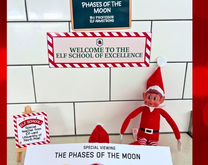Elf Phases of the Moon Printable, Elf Full Moon, Christmas Elf Props ...