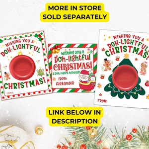 Christmas Play Dough Card, Play Dough Holder, Christmas Classroom Favor ...