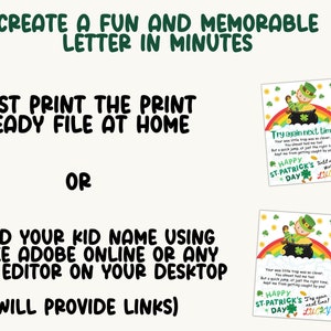St Patricks Day Leprechaun Letter to Child, Printable Leprechaun Letter ...