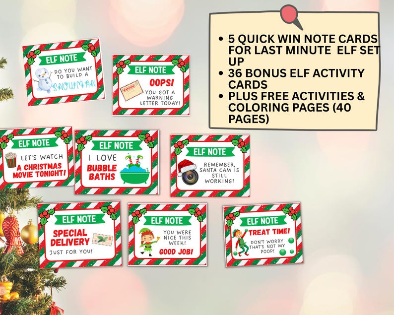 24 Days Elf Kit, Easy Elf Ideas, Printable Elf Props, Last Minute Elf ...