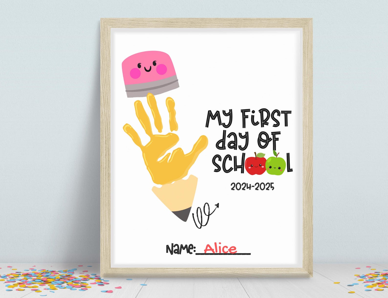 2025 First Day of School Handprint Art, Kindergarten Preschool ...
