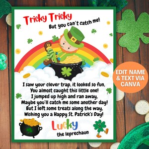 Printable Leprechaun Letter, Leprechaun Trap Note, Editable Leprechaun ...