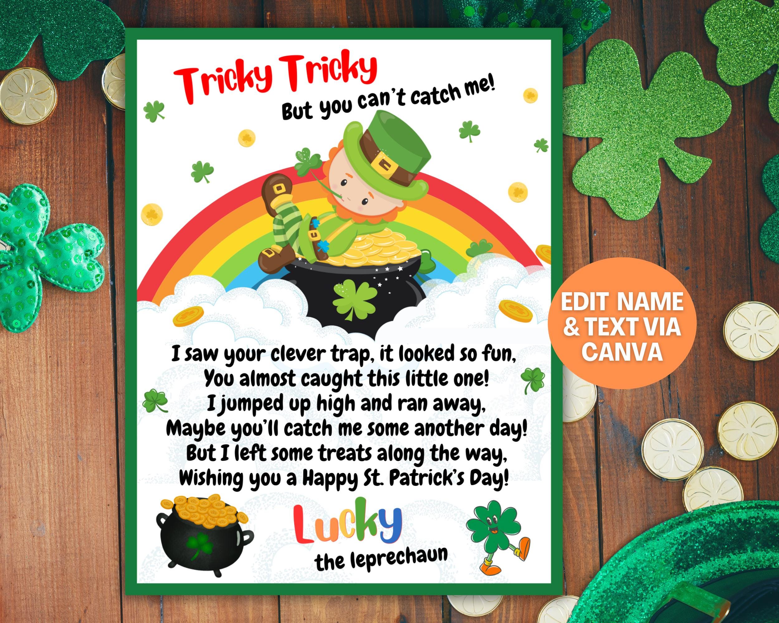 Printable Leprechaun Letter, Leprechaun Trap Note, Editable Leprechaun ...