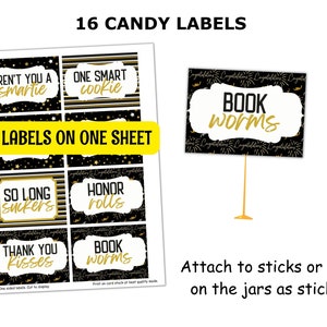 Graduation Candy Buffet Labels, Graduation Candy Bar Sign, Class of ...