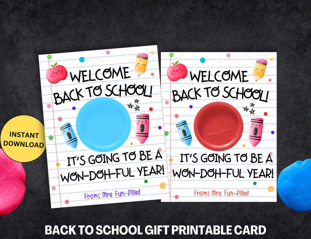 Back to School Play Dough Gift Tag, Meet the Teacher Play Dough Tag for ...