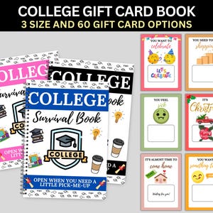 Printable College Gift Card Book, College Survival Book Gift for ...