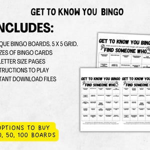 Get to Know You Bingo Game, Find Someone Who Bingo, Find the Guest ...