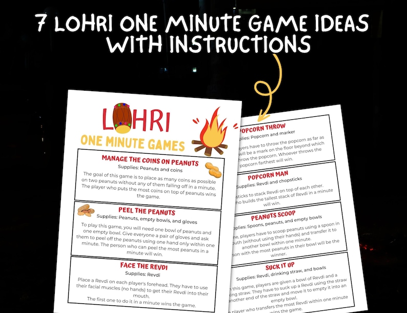 Lohri Games Bundle Indoor Lohri Party Games for Kid & Adults - Etsy