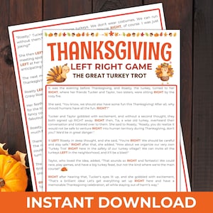 Left Right Thanksgiving Game Kids, Printable Thanksgiving Party Game ...