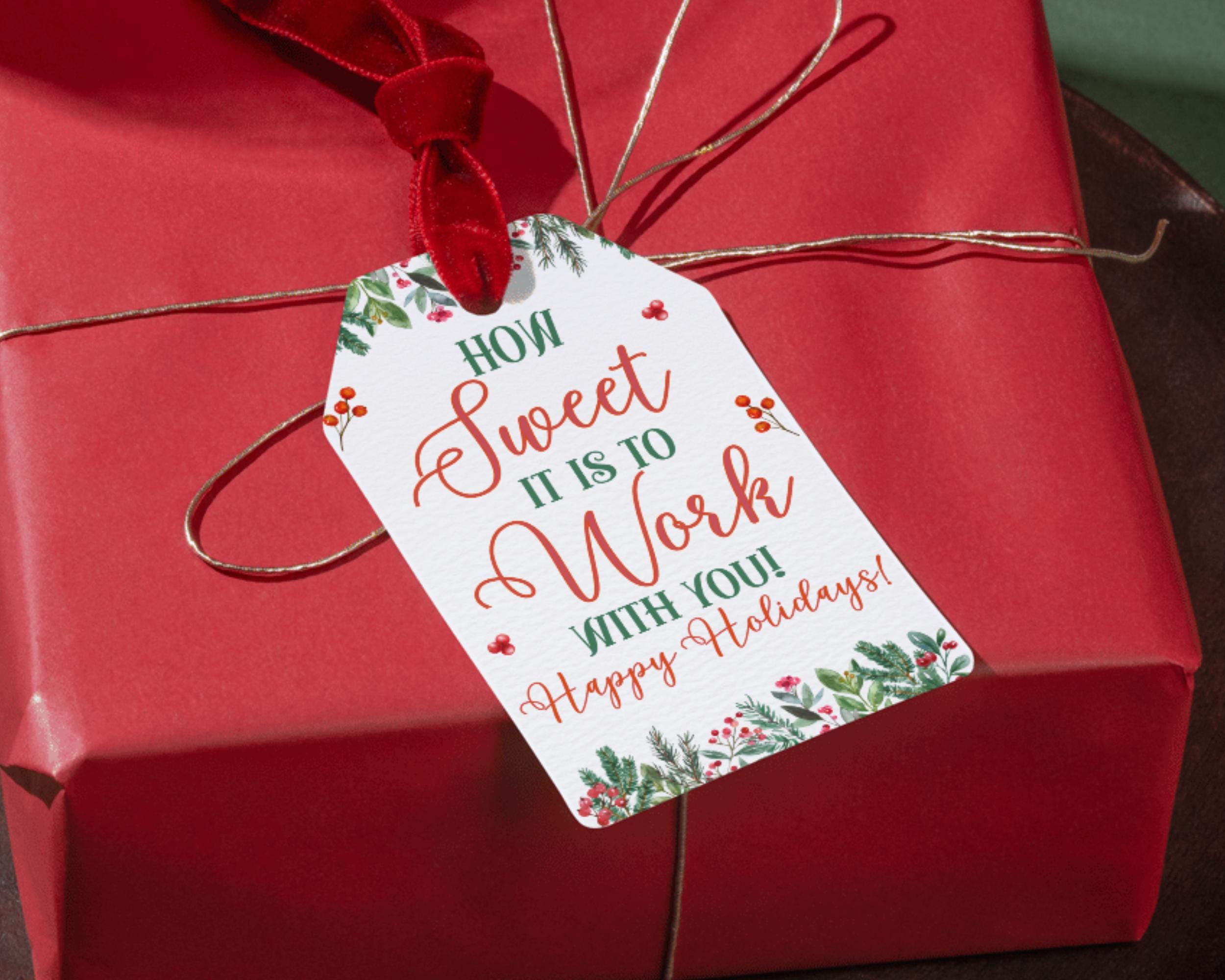 Christmas Coworker Gift Tag, Sweet to Work With You Coworker Holiday ...
