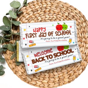 Back to School Chocolate Bar Wrapper, Candy Bar Wrapper, First Day of ...
