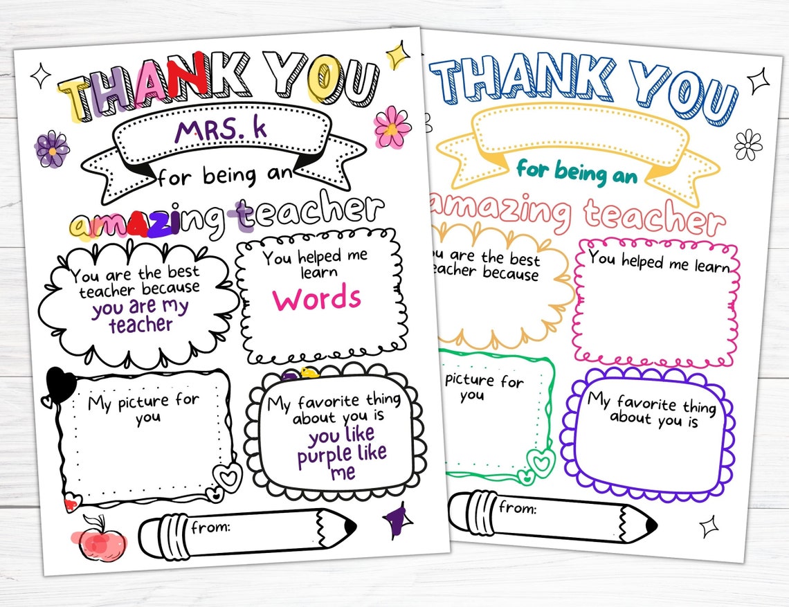 Teacher Appreciation Printable Card, All About Teacher Thank You Card ...