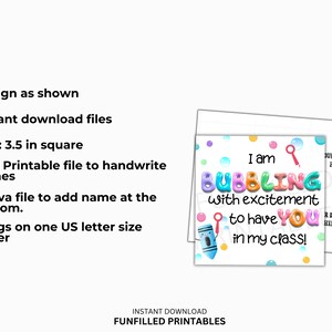 Back to School Student Gift Bubble, Bubbling With Excitement Meet the ...