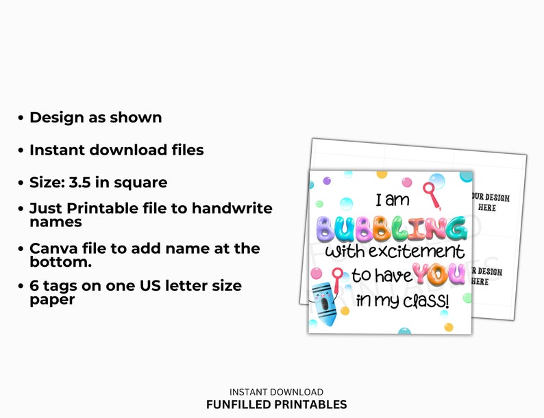 Back to School Student Gift Bubble, Bubbling With Excitement Meet the ...