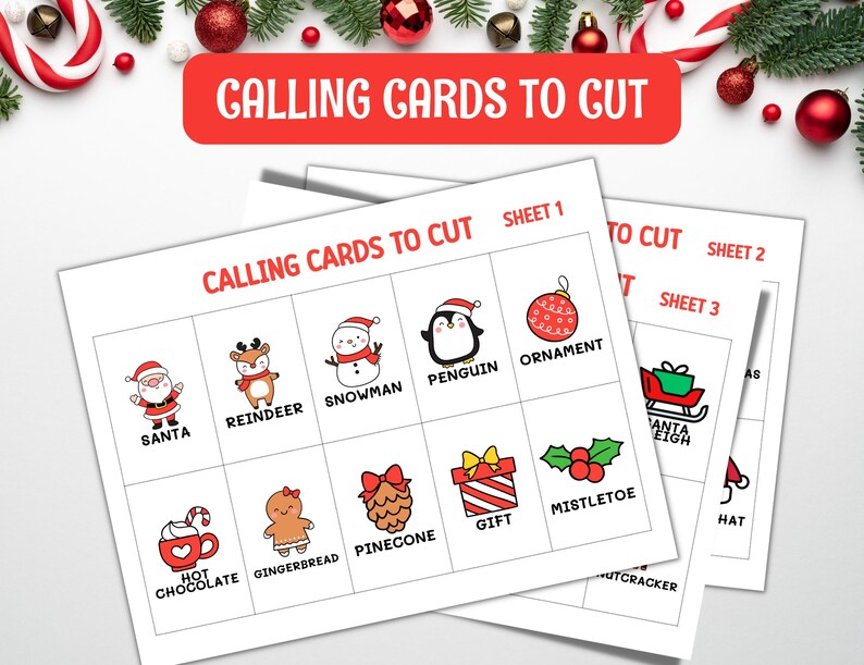 50 Christmas Bingo Cards Printable, Christmas Party Game, Christmas ...