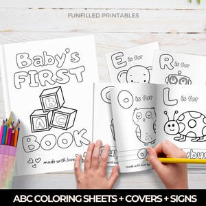 ABC Coloring Book Baby Shower Activity, Baby's First ABC Alphabet Book ...