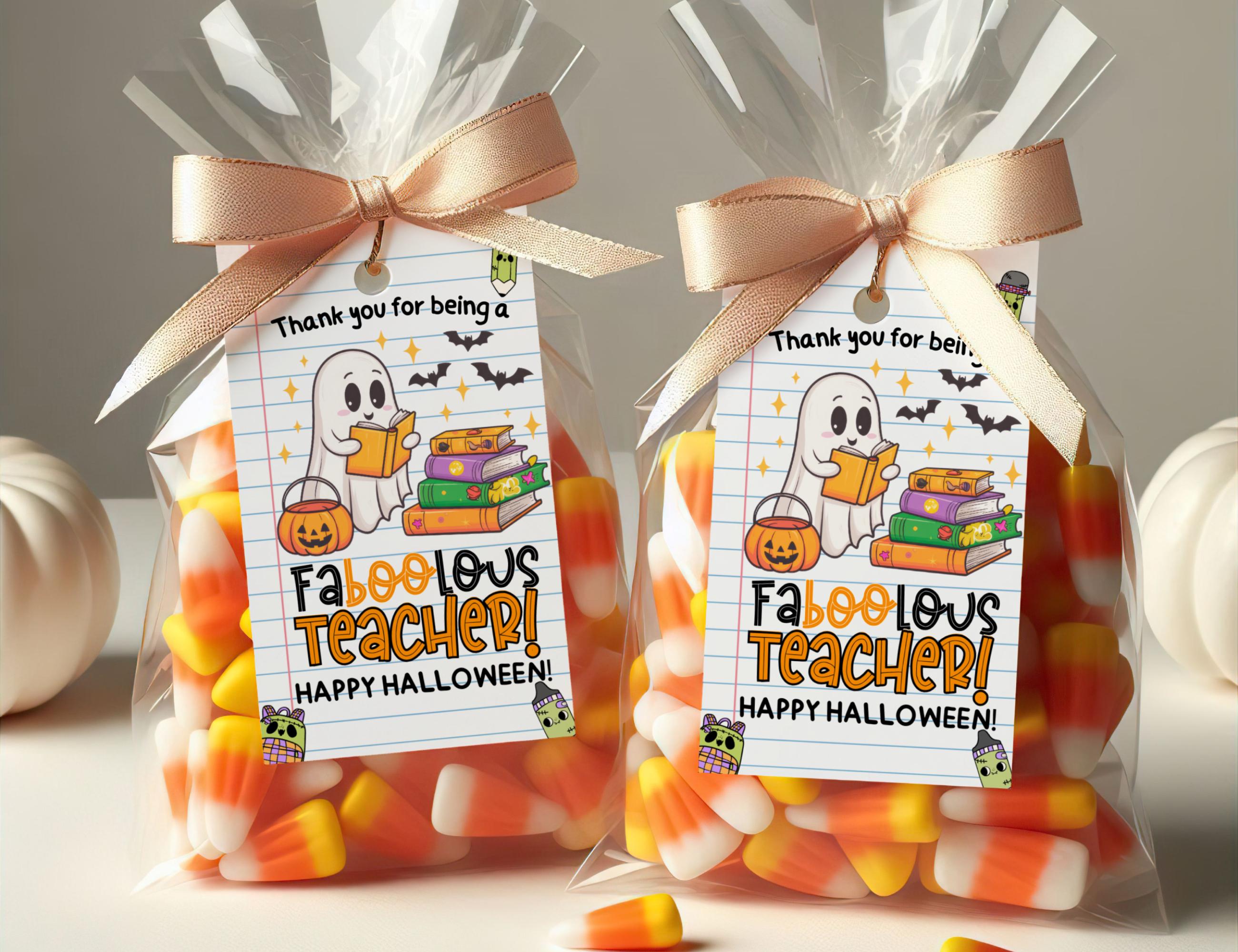 Teacher Halloween Tag, Faboolous Teacher Gift Tag, Cute Halloween ...