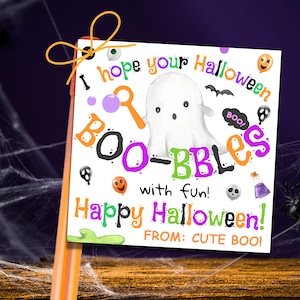 Halloween Bubbles Tag for Kids, Boo Bubbles Gift Tag, Halloween Class ...
