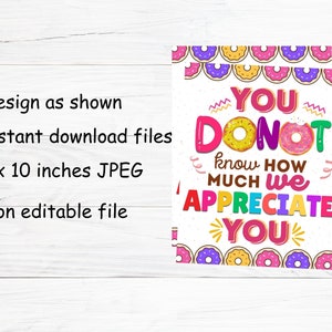 Donut Appreciation Sign, Staff Appreciation Sign, Teacher Appreciation ...