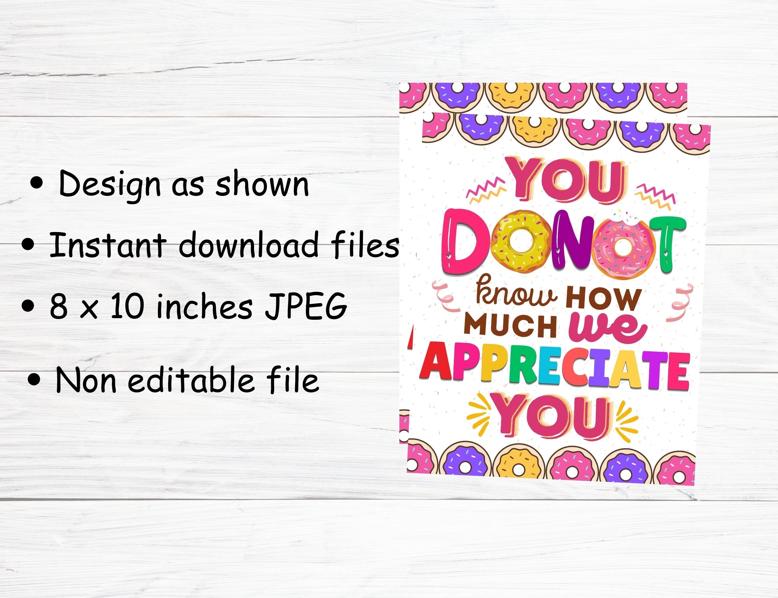 Donut Appreciation Sign, Staff Appreciation Sign, Teacher Appreciation ...