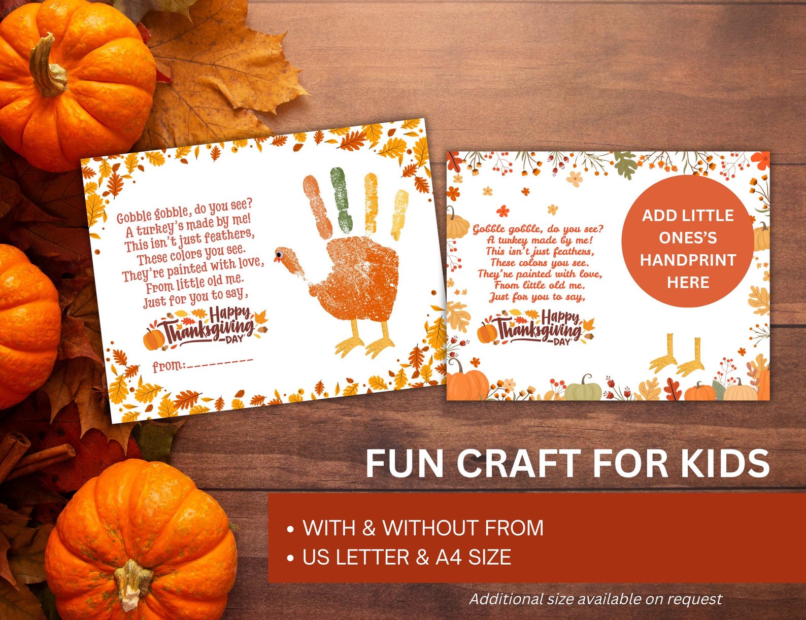 Turkey Poem Thanksgiving Handprint Craft, Thanksgiving Keepsake ...
