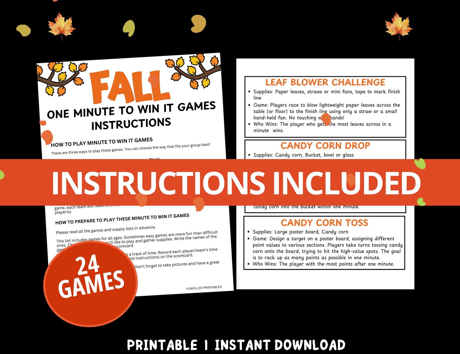 Minute to Win Fall Games, Fun Fall Games, Fall Party Games for Kids ...