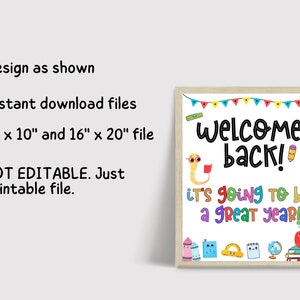 Welcome Back to School Sign, First Day of School Sign to Welcome Staff ...