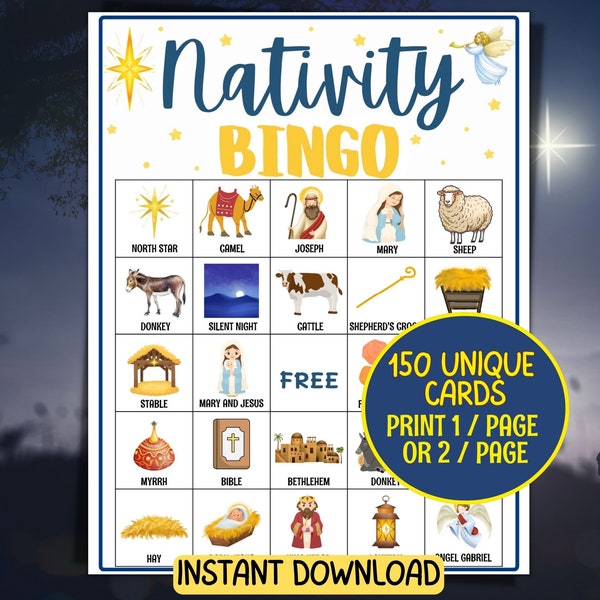 Nativity Bingo - Etsy