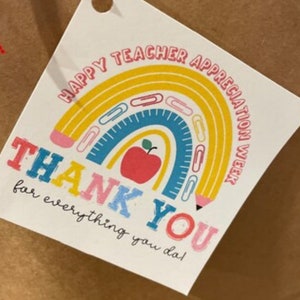 Editable Teacher Appreciation Week Gift Tags, Teacher Thank You Tag ...