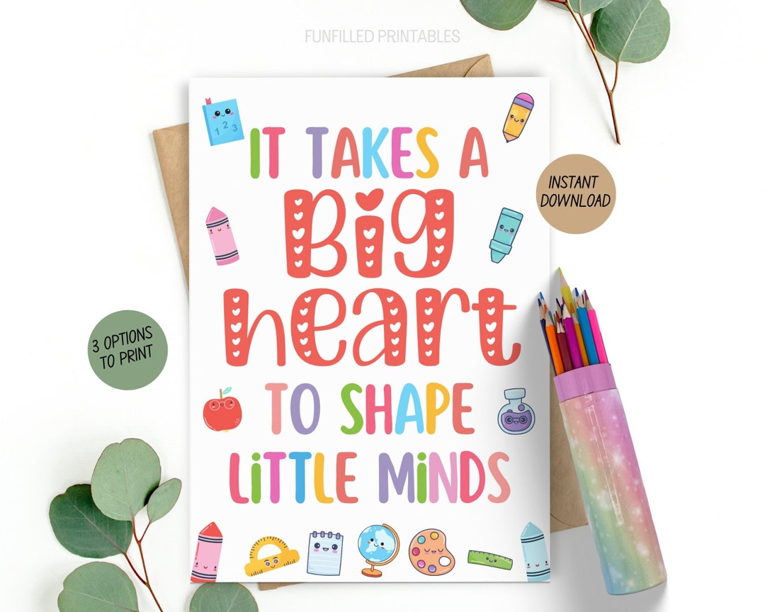 Teacher Appreciation Card Printable, Teacher Thank You Card, Back to ...