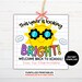 Back to School Tag for Student Gift From Teacher, Sunshine Bright Year ...