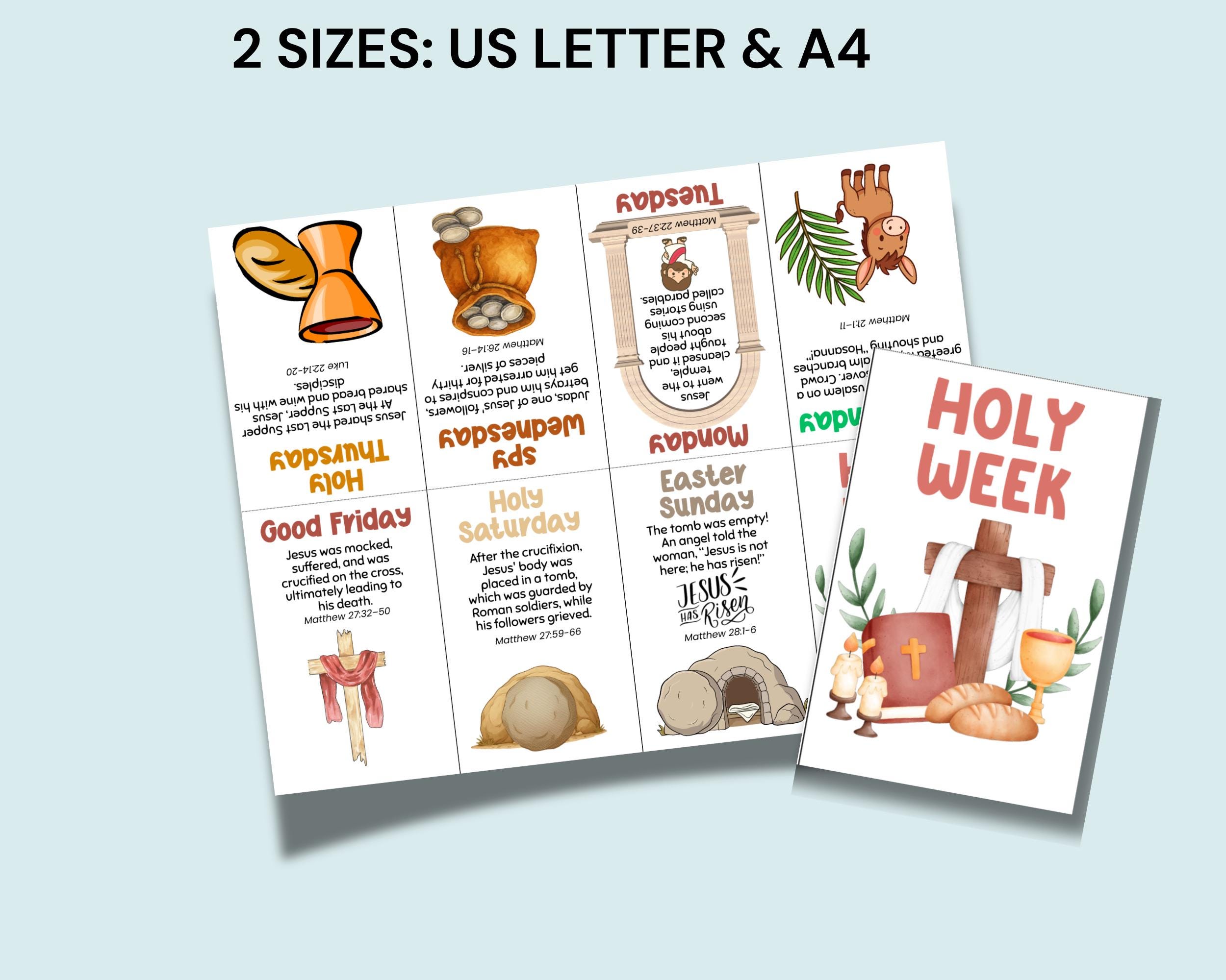 Holy Week Mini Book, Printable Holy Week Timeline Lesson, Easter Story ...