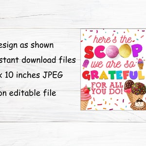 Ice Cream Appreciation Sign Printable, Teacher Staff Appreciation, Here ...