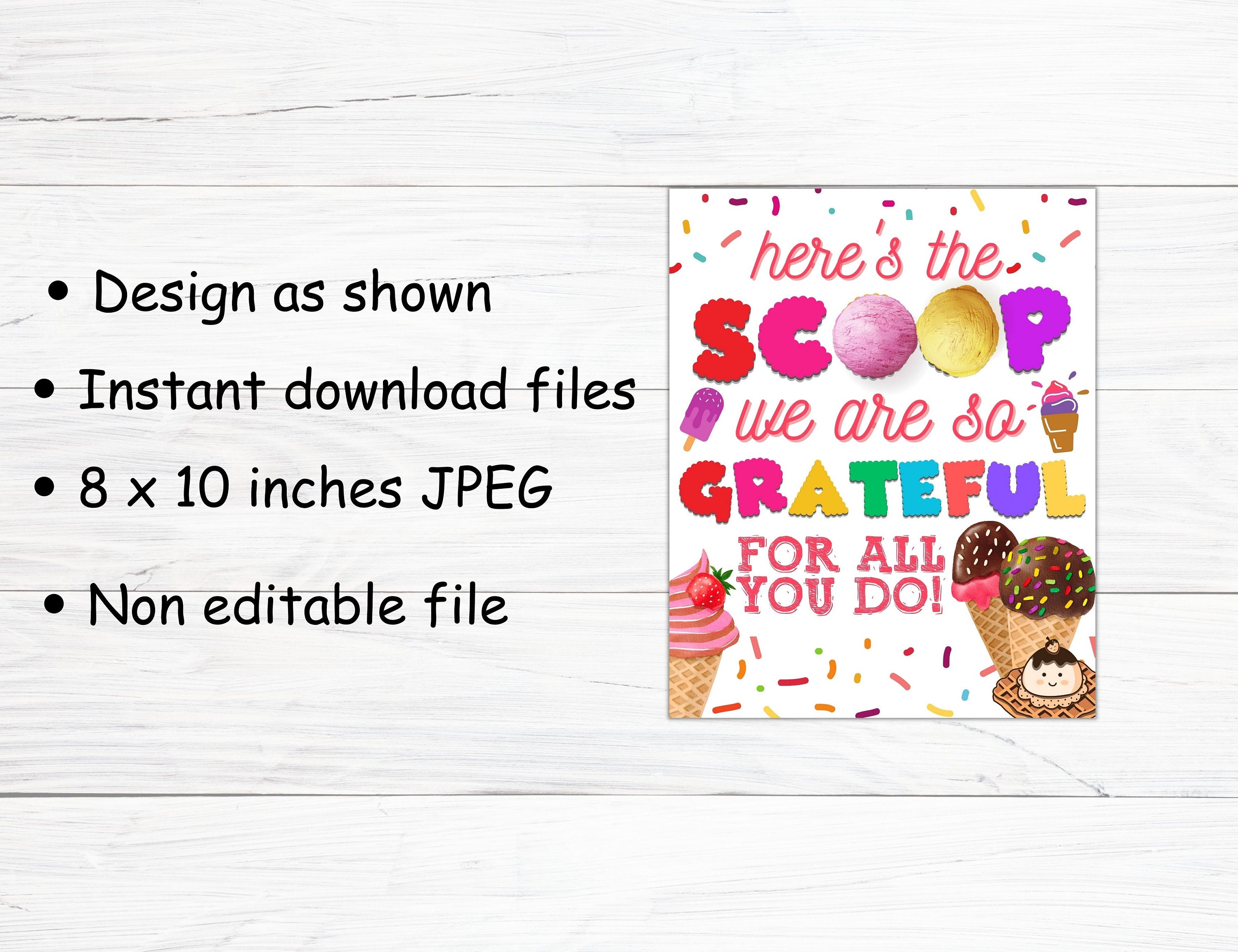 Ice Cream Appreciation Sign Printable, Teacher Staff Appreciation, Here ...