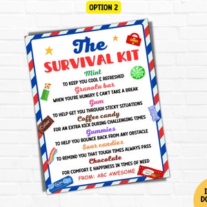 Survival Kit Tags, Team Staff Nurse Teacher Employee Coworker Volunteer ...