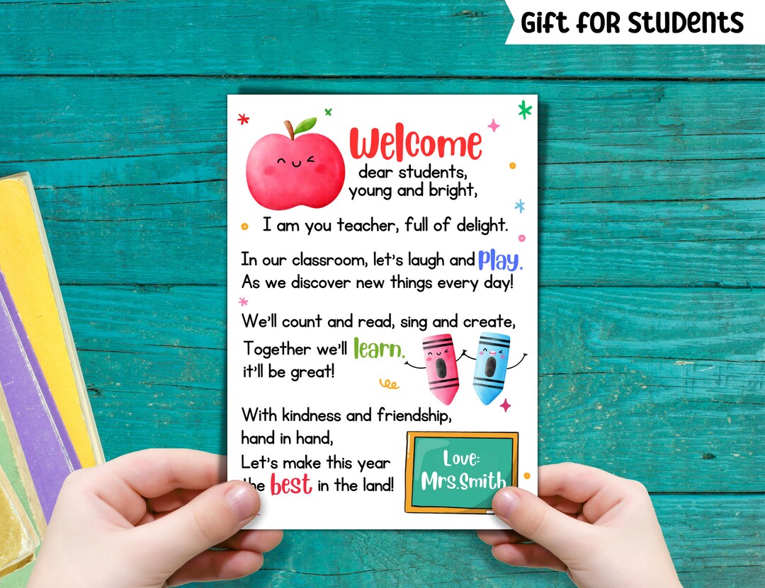 Student Gifts First Day of School Card Welcome Back to School - Etsy