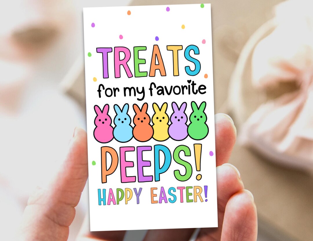 Treats for My Peeps Easter Gift Tags, Kids Easter Treats Tag Printable ...