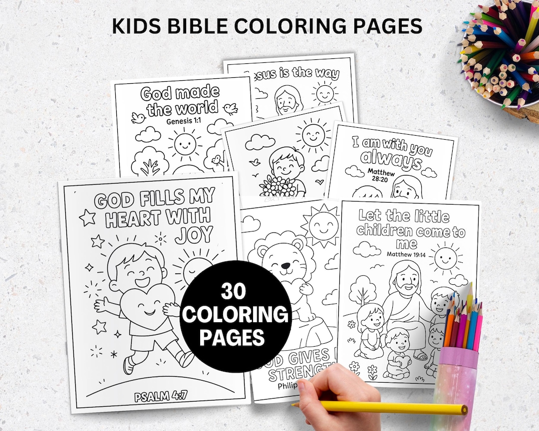 Bible Versus Coloring Pages for Kids, Christian Coloring Sheets ...