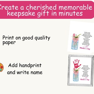 Flower Handprint Craft Art, Mother's Day Poem Handprint Craft ...