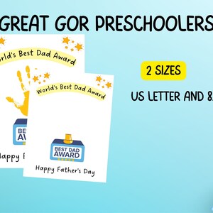 Fathers Day Worlds Best Dad Trophy Handprint Craft, Fathers Day Gifts ...