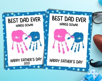 Best Dad Ever Hands Down Handprint Craft Baby Toddler Kids - Etsy