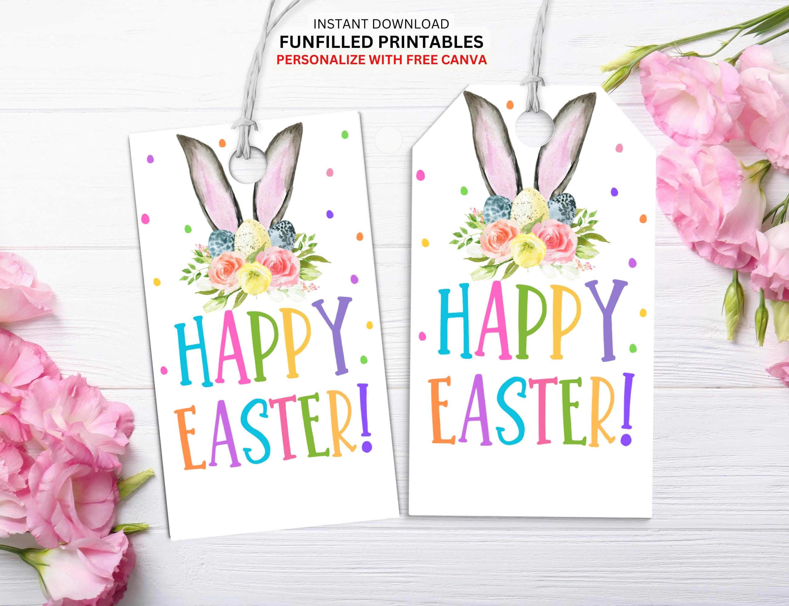 Editable Bunny Easter Gift Tags Printable, Easter Treat Tags, Easter ...